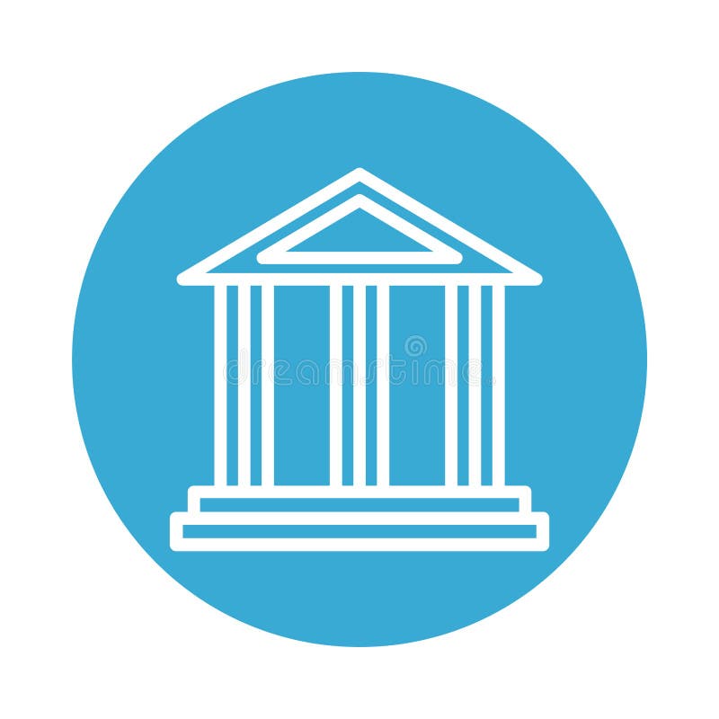 Bank Building with Columns Symbol Isolated Stock Vector - Illustration ...