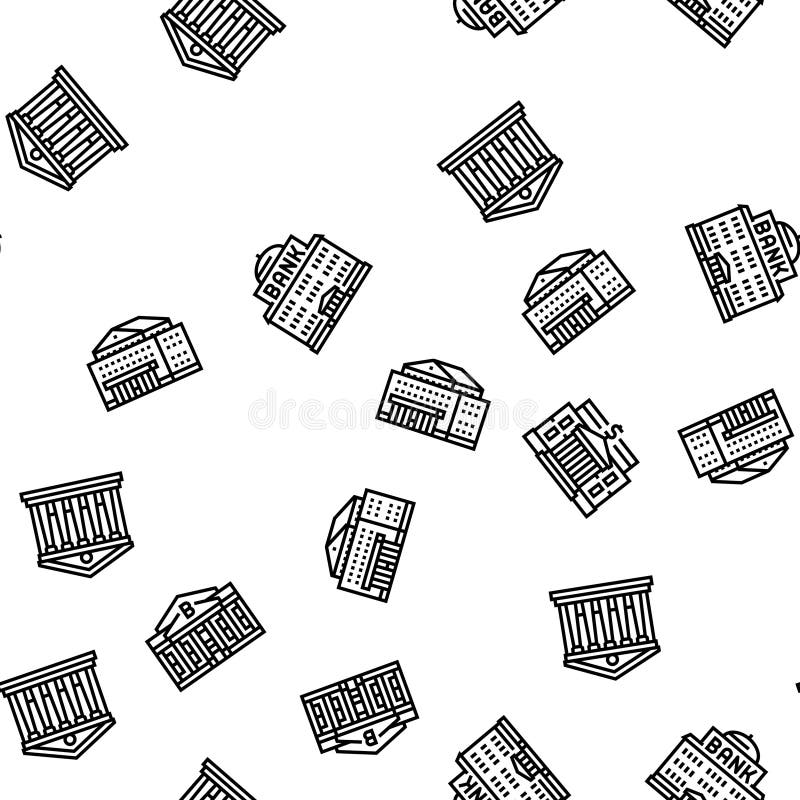 Bank Building Money Business Seamless Pattern Vector Stock Illustration ...