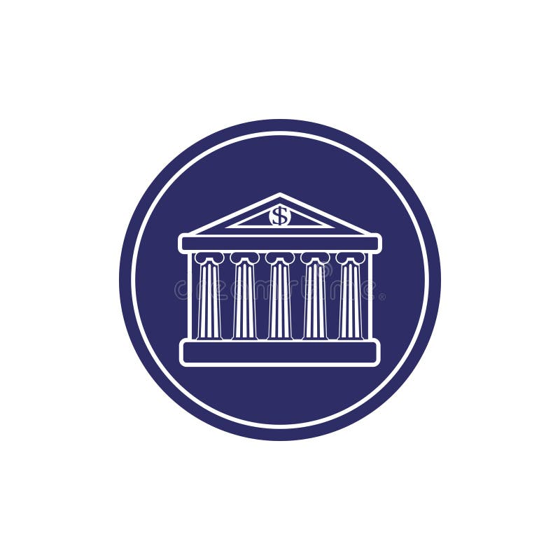 Bank Building Sign in Circle. Classical Greece Roman Architecture Stock ...