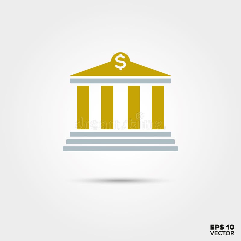 Bank building vector icon stock vector. Illustration of gold - 100566284