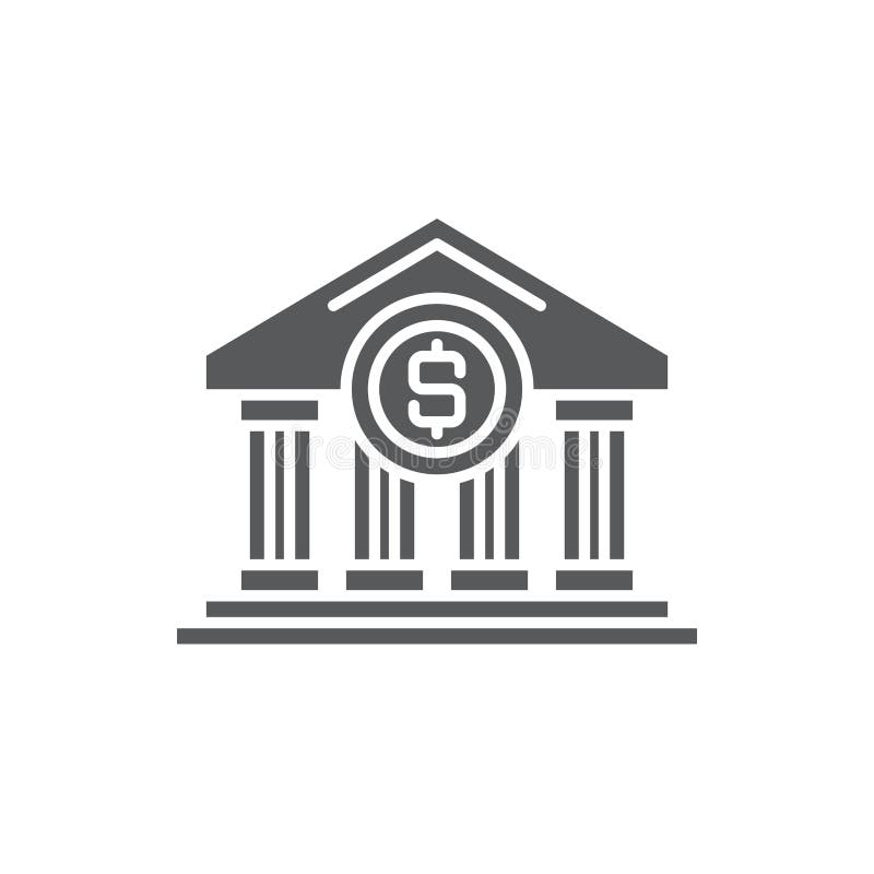 Bank Building Vector Icon Symbol Isolated on White Background Stock ...
