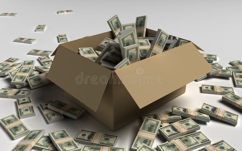 Bank bundles of dollars stock illustration. Illustration of warehouse ...