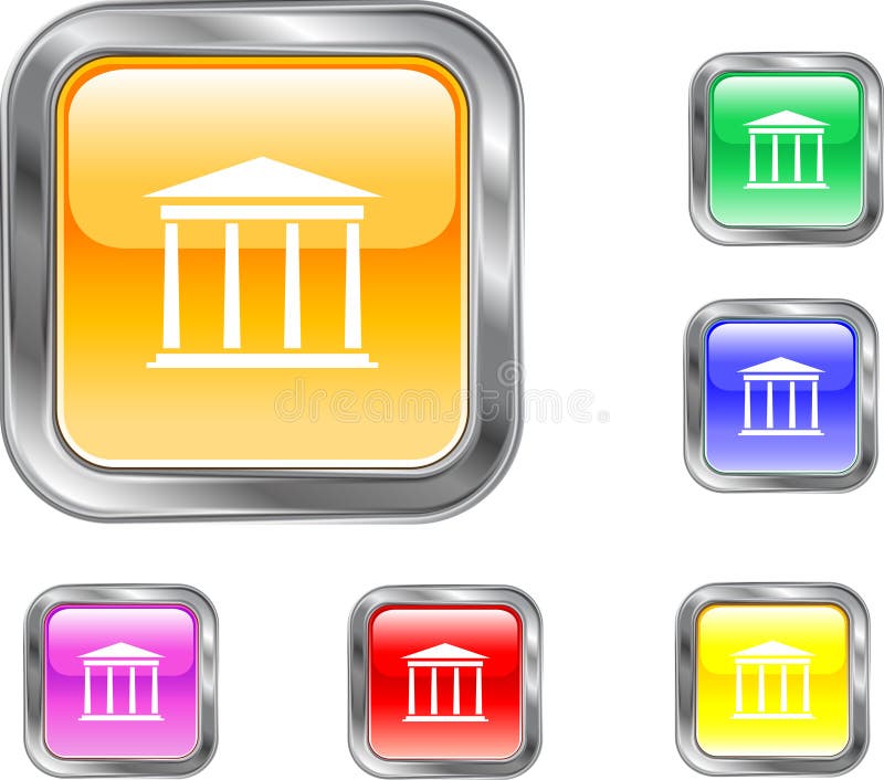Bank Button stock vector. Illustration of mortgage, icon - 4706608