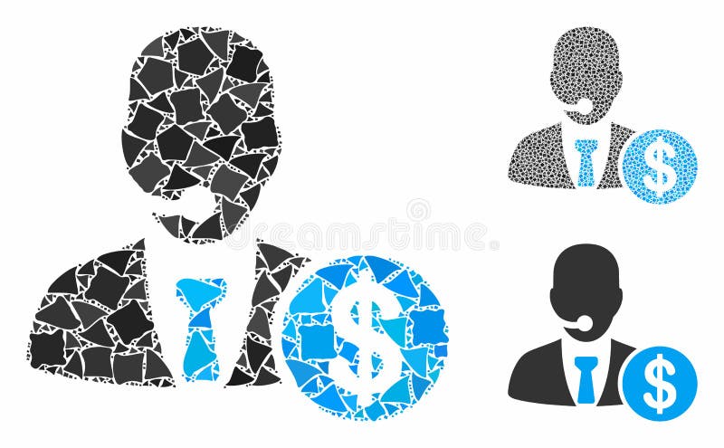 Bank Call Center Composition Icon of Trembly Elements Stock ...