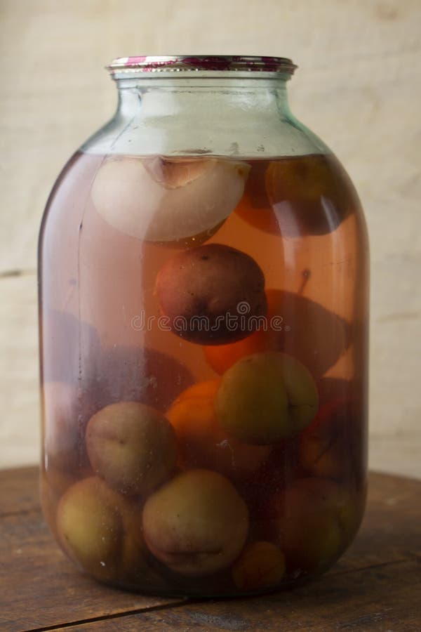 Bank of Canned Fruit Compote on the Shelf Stock Photo - Image of juice ...
