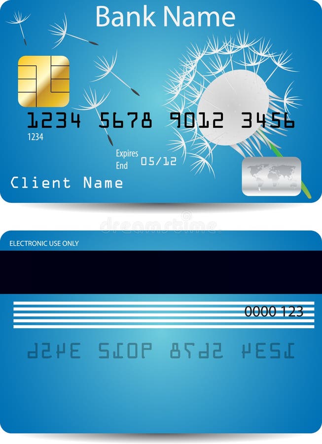Cool Blue Credit Card Design Stock Vector - Illustration of retail ...