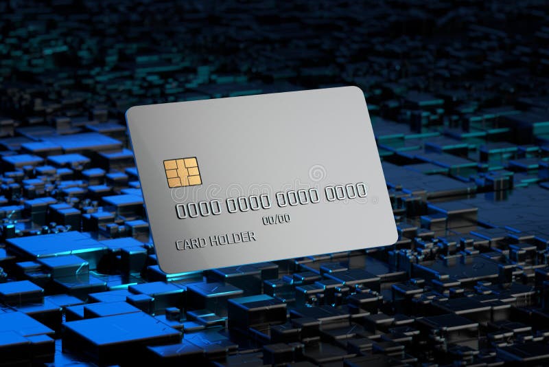 Bank Card on an Abstract Tech Background. the Concept of a ...