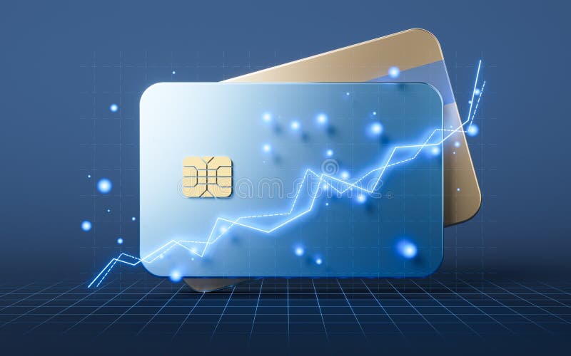 Bank Card with 3d Cartoon Style, 3d Rendering Stock Illustration ...