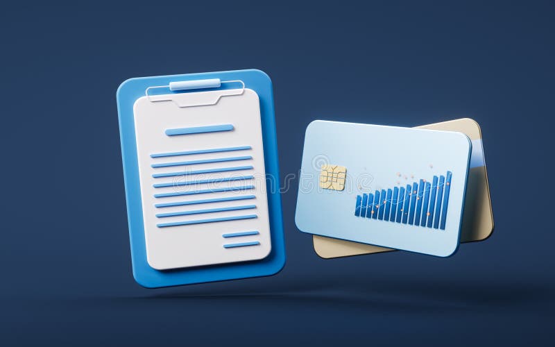 Bank Card with 3d Cartoon Style, 3d Rendering Stock Illustration ...