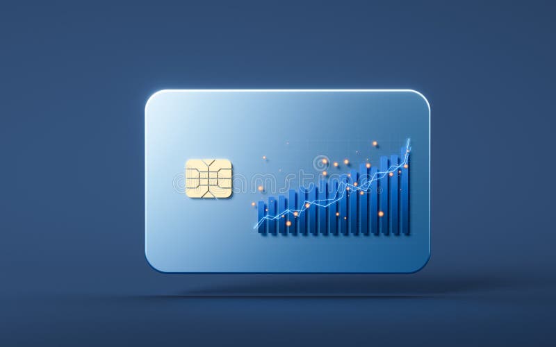 Bank Card with 3d Cartoon Style, 3d Rendering Stock Illustration ...