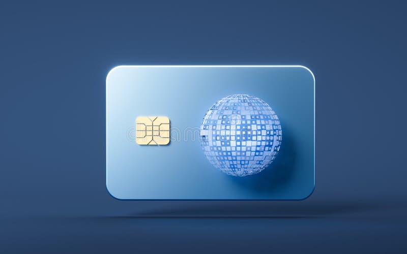 Bank Card with 3d Cartoon Style, 3d Rendering Stock Illustration ...