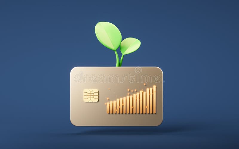 Bank Card with 3d Cartoon Style, 3d Rendering Stock Illustration ...