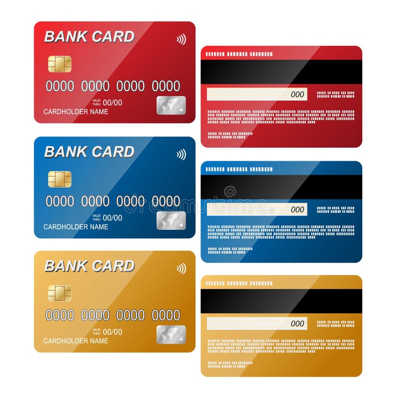 Bank Card Front and Backside Design Stock Vector - Illustration of ...