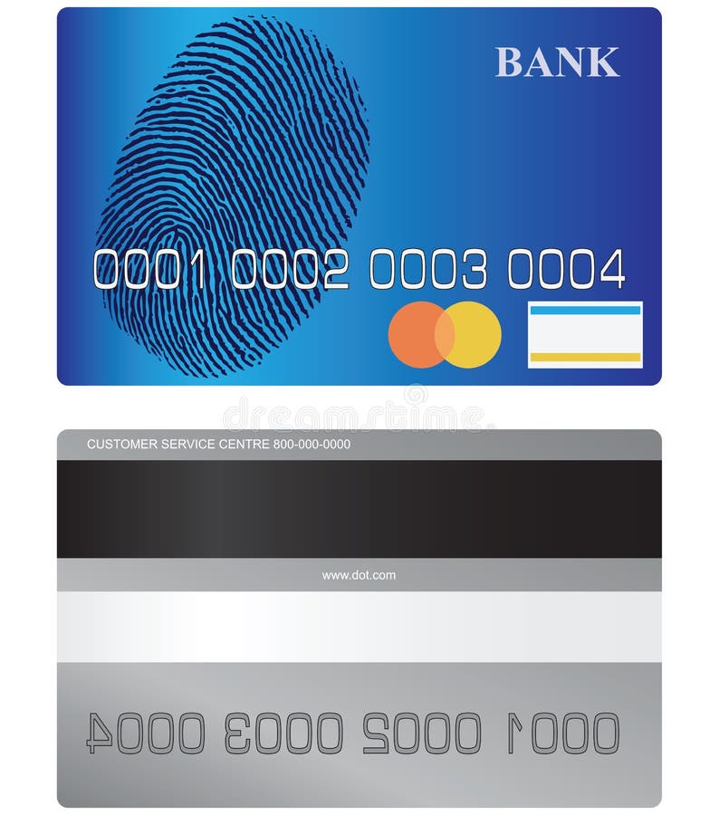 Credit Card Front and Back Side Stock Illustration - Illustration of ...