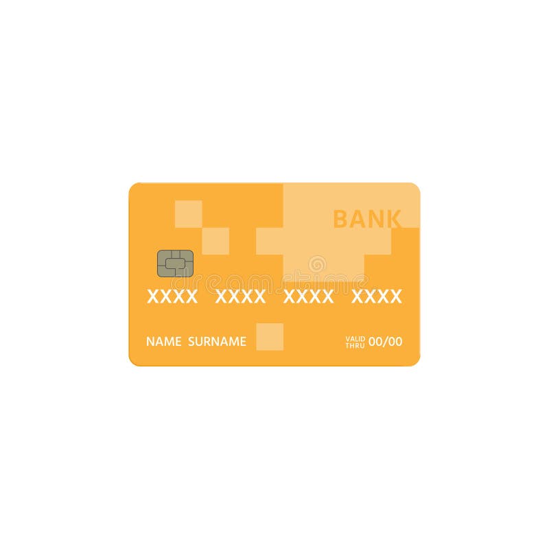 Bank Card in a Front View. Debit Card. Credit Card. Vector Illustration ...