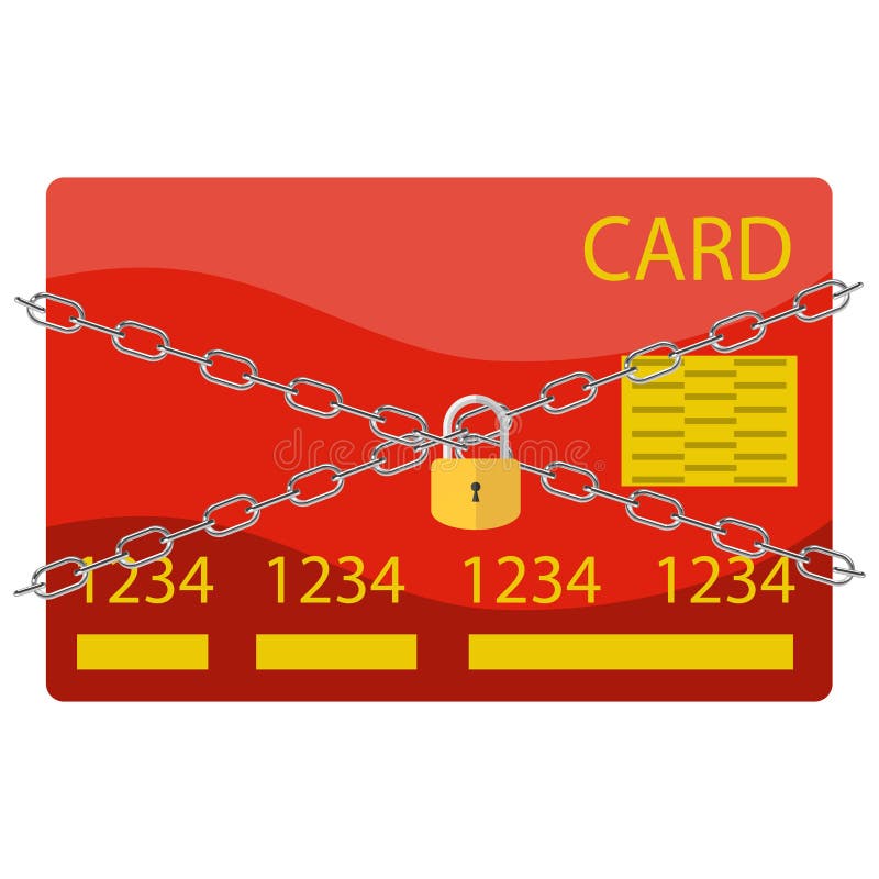 Bank Card Safety Card Chains Padlock Stock Illustrations – 8 Bank Card ...