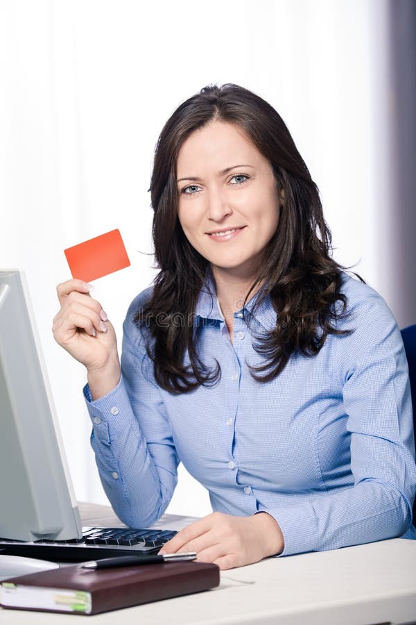 Bank card stock image. Image of buerou, woman, account - 30595579