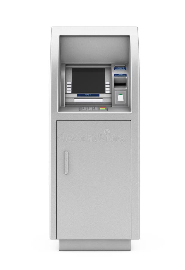 Bank Cash ATM Machine. 3d Rendering Stock Illustration - Illustration ...