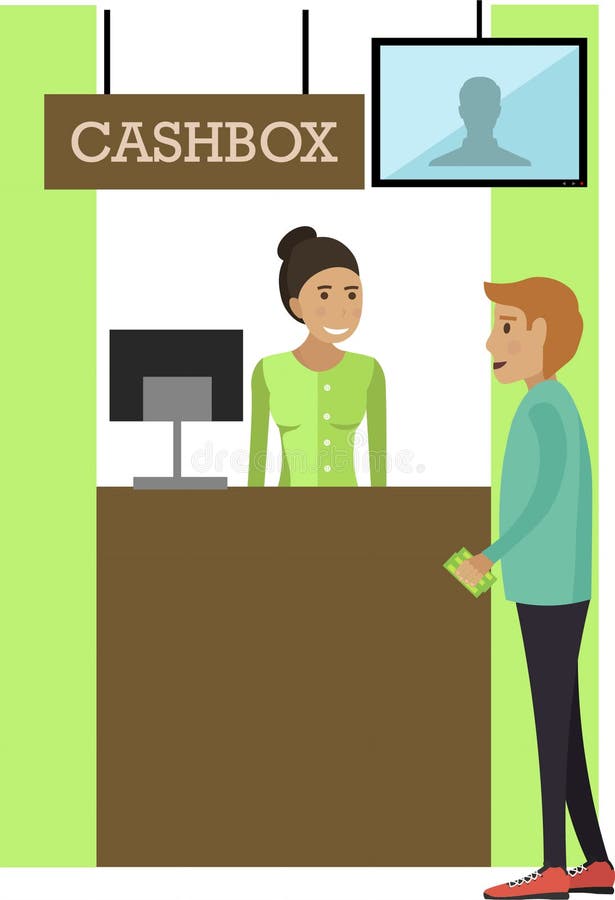 Bank Cashbox Concept Vector Illustration in Flat Style Stock Vector ...