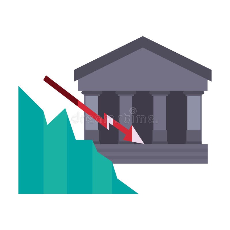 Chart Decrease Graph.Sales Chart Report.Stock Market Trend Stock Vector ...