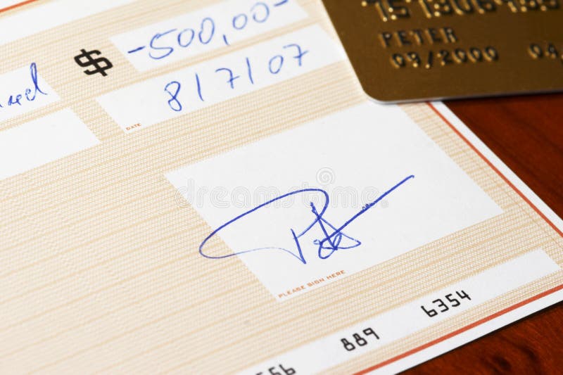 Blank Check Simple Design Blue Background Stock Image - Image of style ...