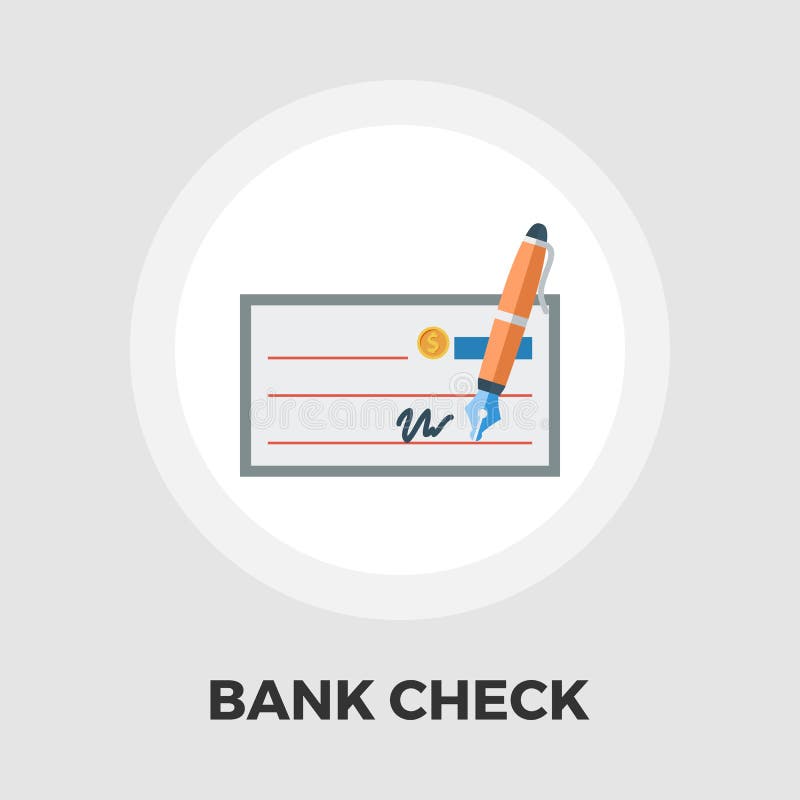 Bank check flat icon stock vector. Illustration of currency - 88913466