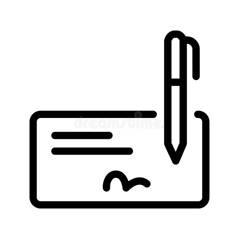 Bank check icon stock vector. Illustration of vector - 219805195