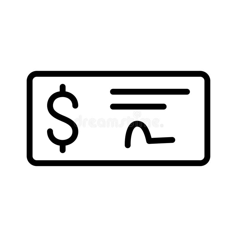 Bank check icon stock vector. Illustration of vector - 224439769
