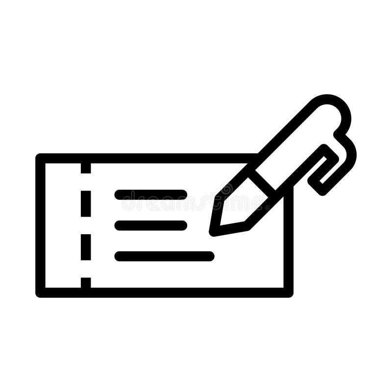 Bank check icon stock vector. Illustration of business - 292434117