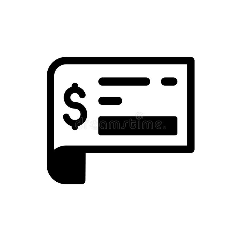 Bank check icon stock vector. Illustration of bank, banking - 215666703