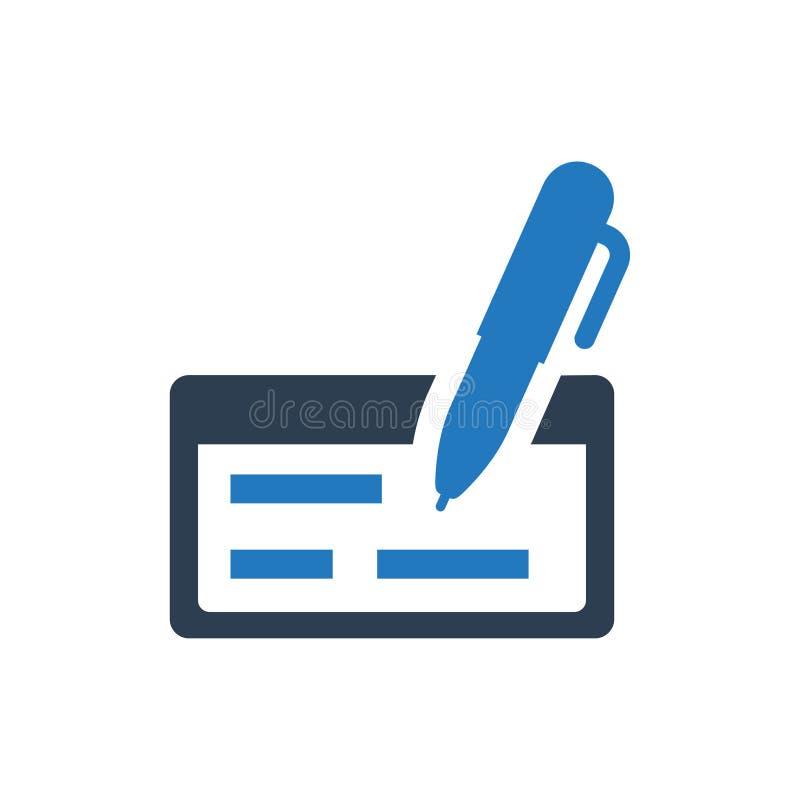 Bank Check Icon stock vector. Illustration of check - 120822739