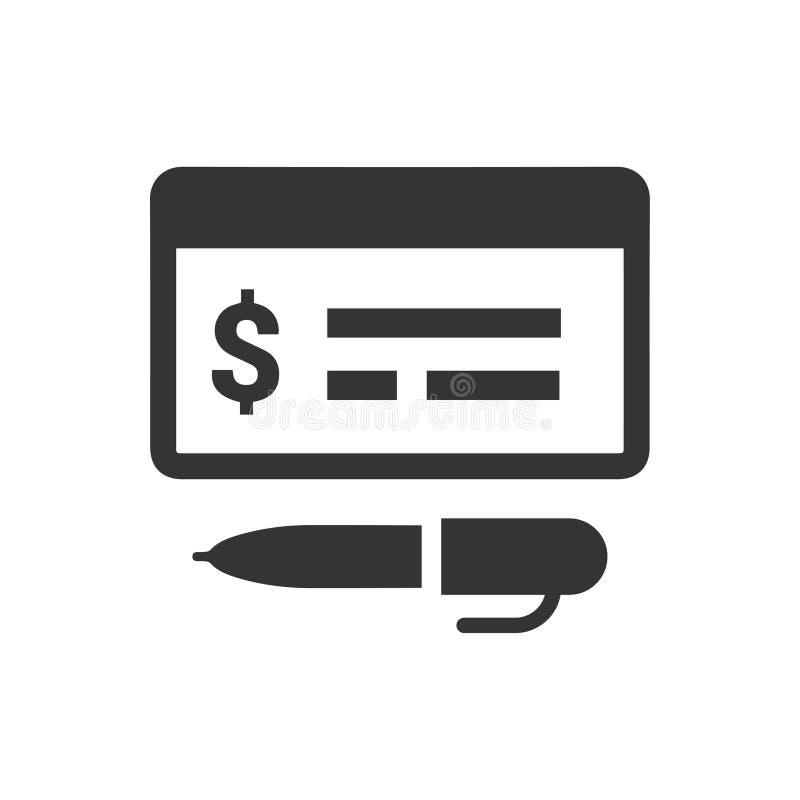 Bank Check Icon stock vector. Illustration of check - 120823008