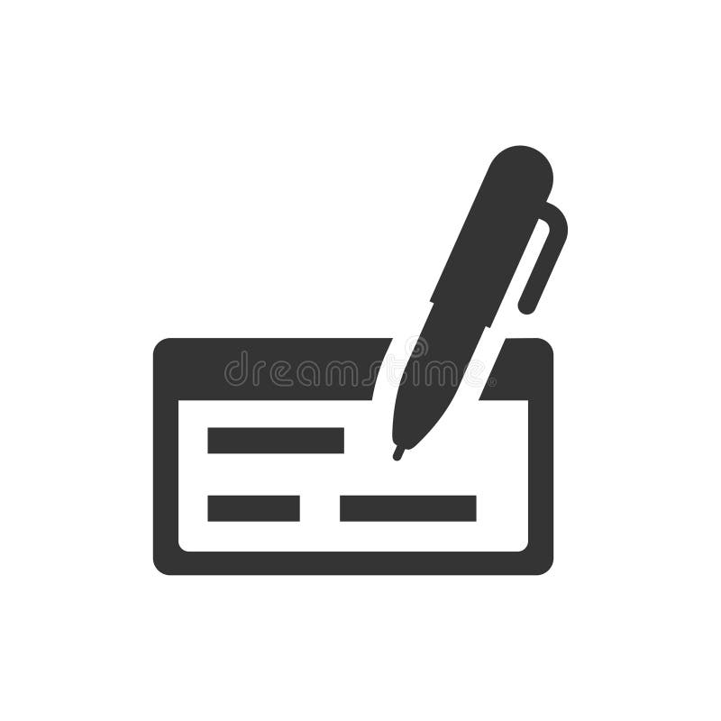 Bank Check Icon stock vector. Illustration of receipt - 120823134