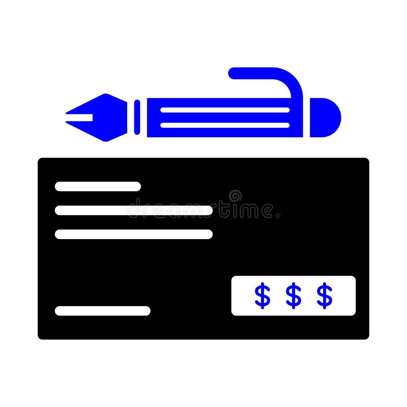 Bank Check Icon stock vector. Illustration of graphic - 291874191