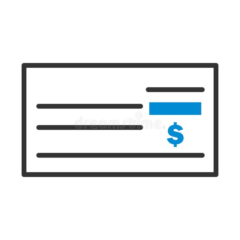 Bank Check Icon stock vector. Illustration of catfinance - 240842540