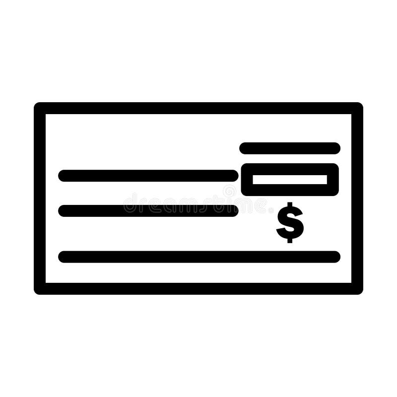 Bank Check Icon stock vector. Illustration of earning - 219040571
