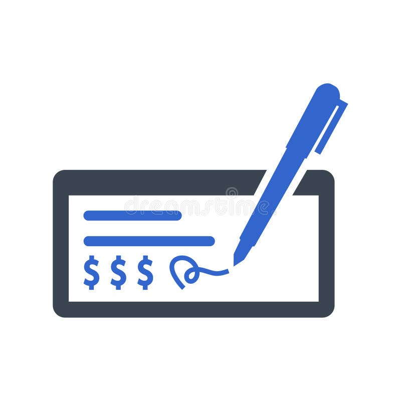 Bank check icon stock vector. Illustration of symbol - 174866156