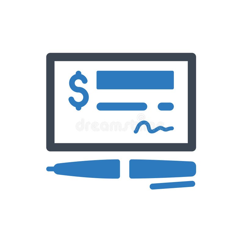 Bank check icon stock vector. Illustration of payment - 215662013