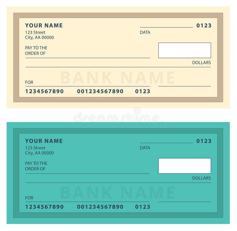 Bank Check with Modern Design. Vector Illustration Stock Vector ...