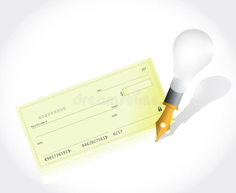 Bank Check Illustration Design Stock Vector - Illustration of invest ...
