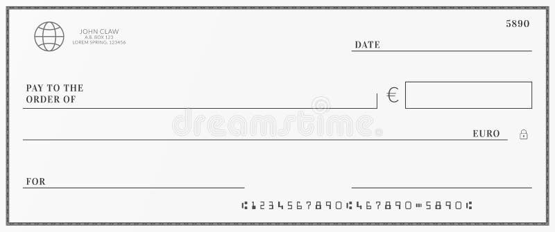 Blank Lottery Check Template. Stock Vector - Illustration of donate ...
