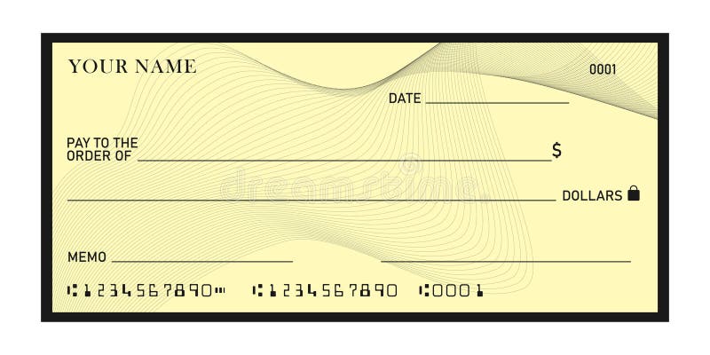 Bank Check, Vector Blank Money Cheque, Checkbook Template. Currency ...