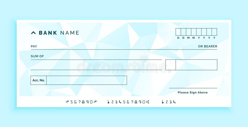 Bank Cheque Check Voucher Template Money Draft Document Stock Vector ...