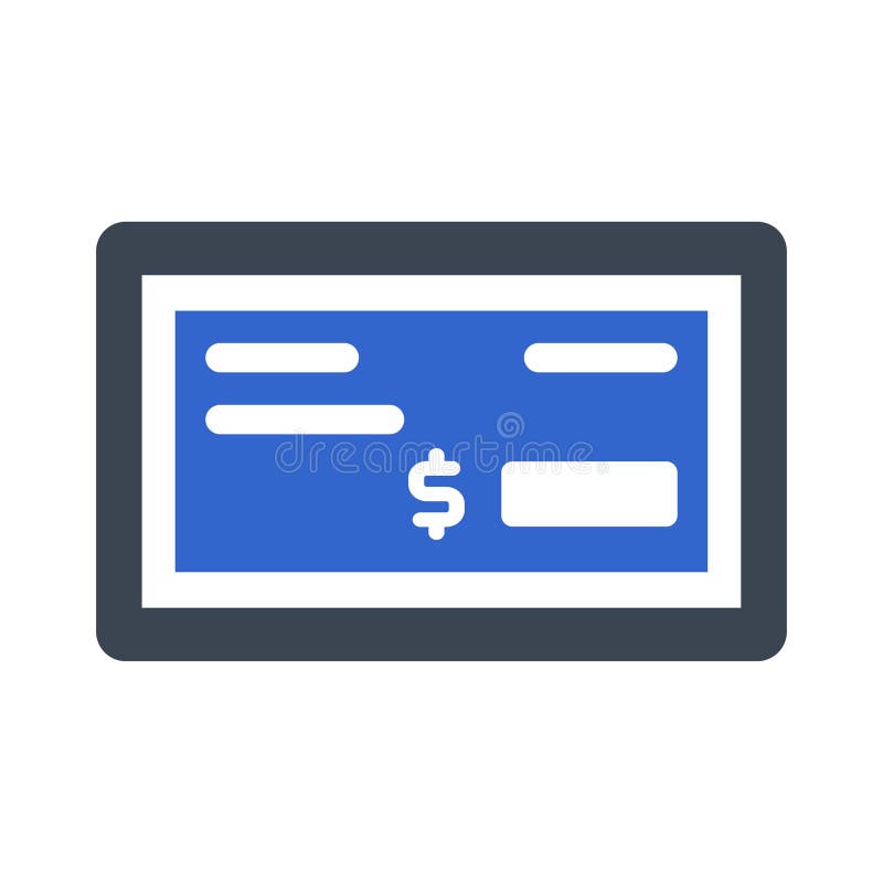 Bank cheque icon stock vector. Illustration of bank - 340727530