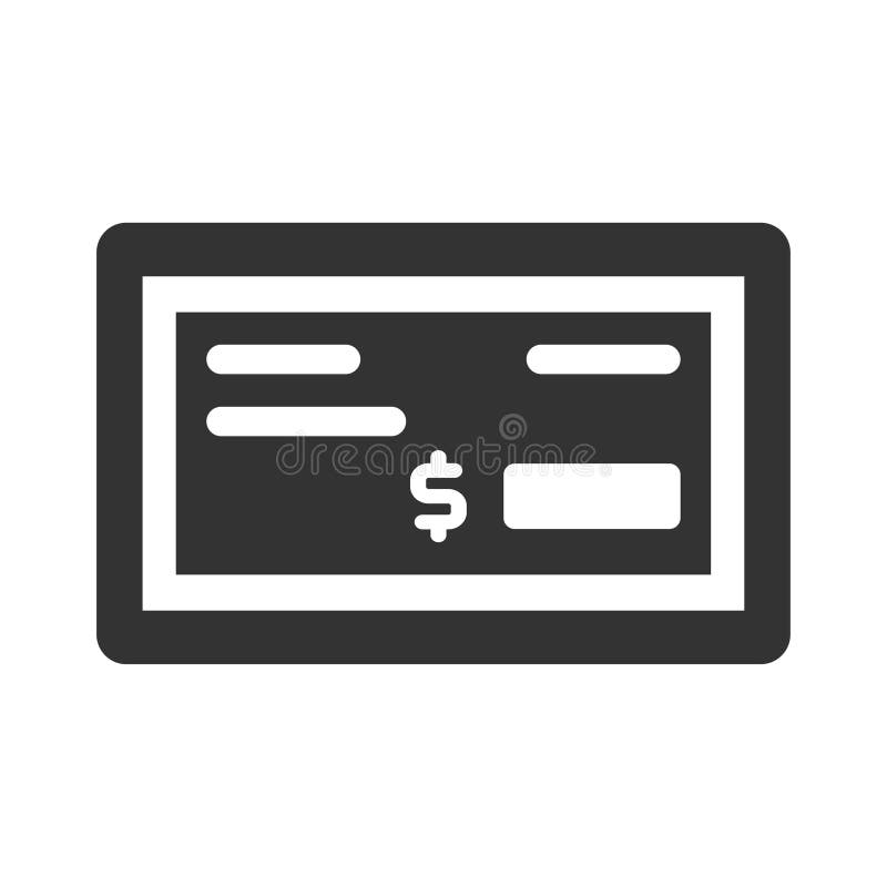 Bank cheque icon stock illustration. Illustration of banking - 340733837