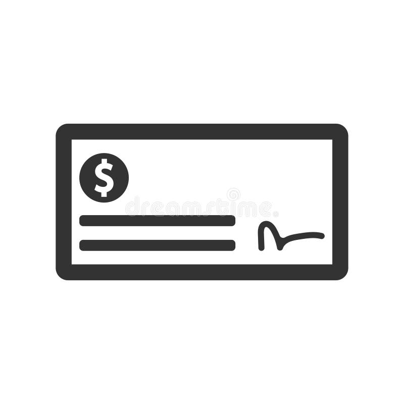 Bank Cheque icon stock vector. Illustration of icon - 175011613