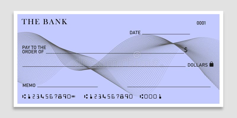 Bank Cheque or Check Template with Watermark Stock Vector ...