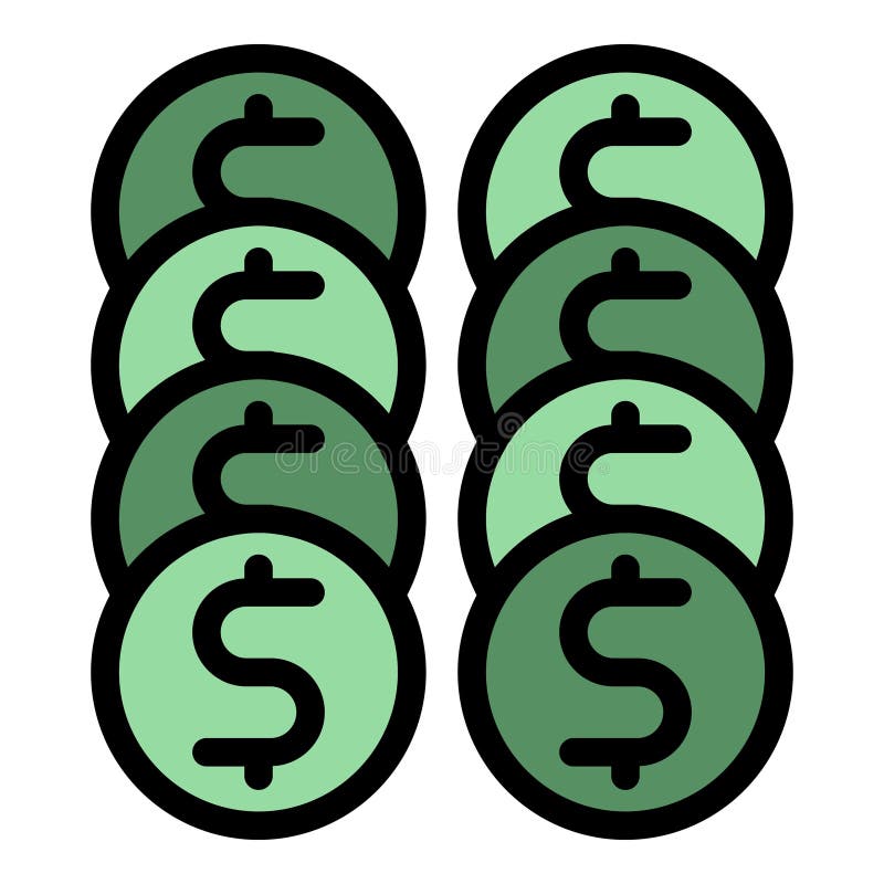 Bank Coins Icon Vector Flat Stock Illustration - Illustration of ...