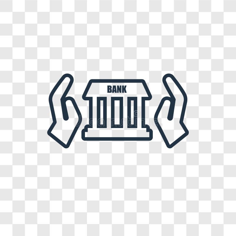 Bank Concept Vector Linear Icon Isolated on Transparent Background ...
