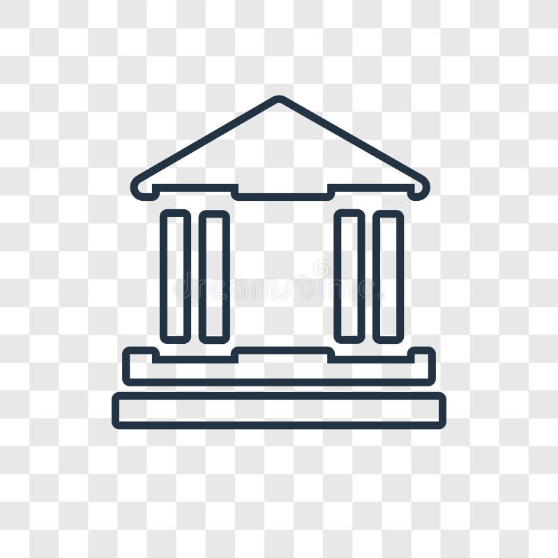 Bank Concept Vector Linear Icon Isolated on Transparent Background ...